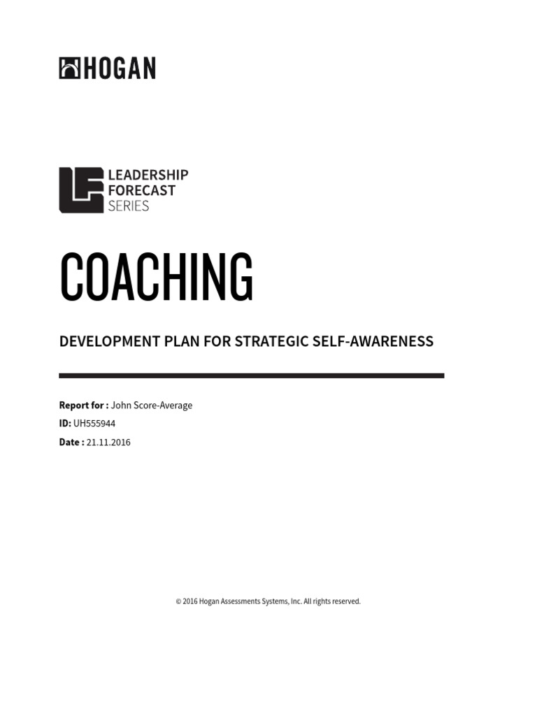 Hogan Sample Report-Coaching | PDF | Leadership | Forecasting