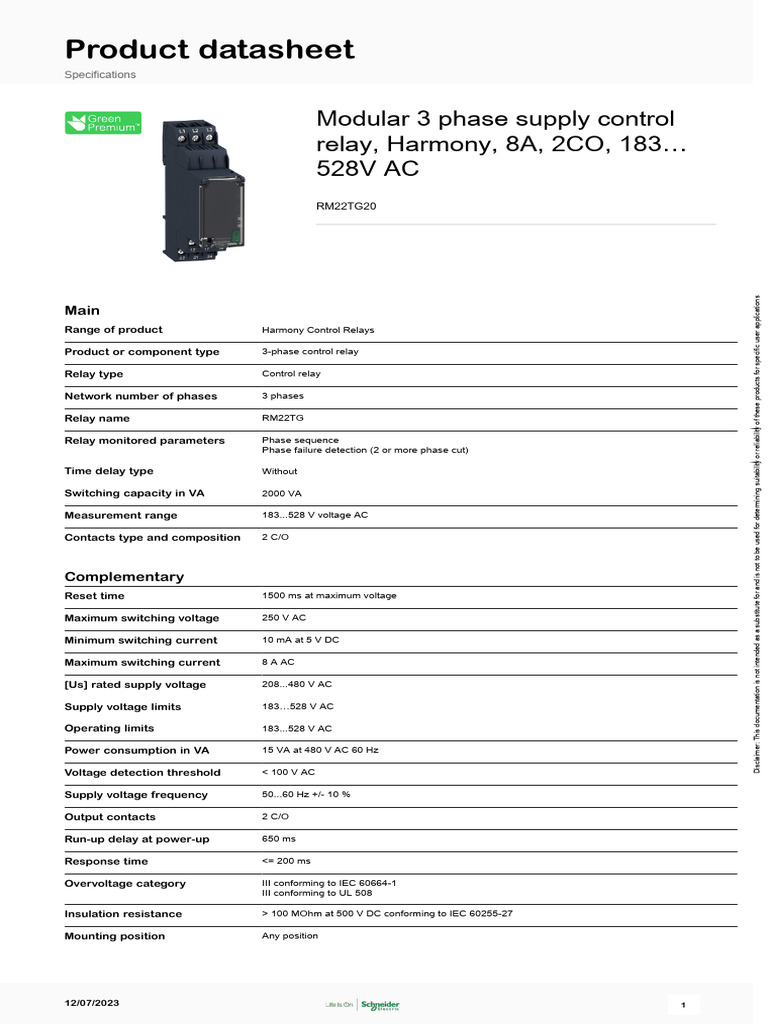 Harmony Control Relays - RM22TG20 | PDF | Relay | Alternating Current