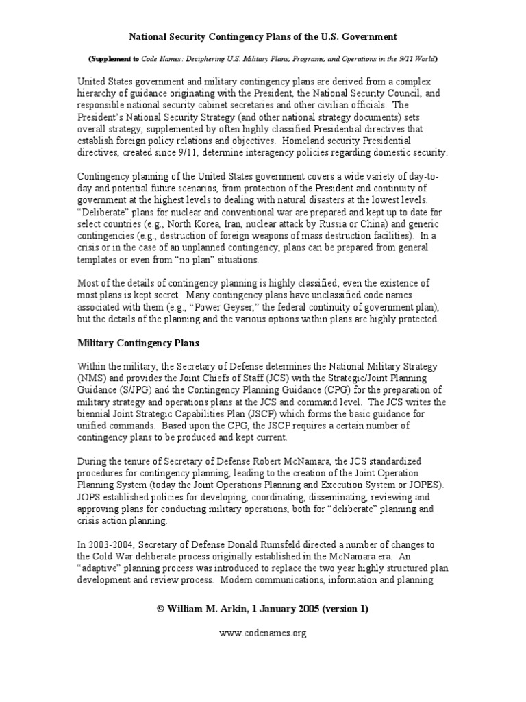 Plans of The U.S. Government | PDF | United States Department Of ...