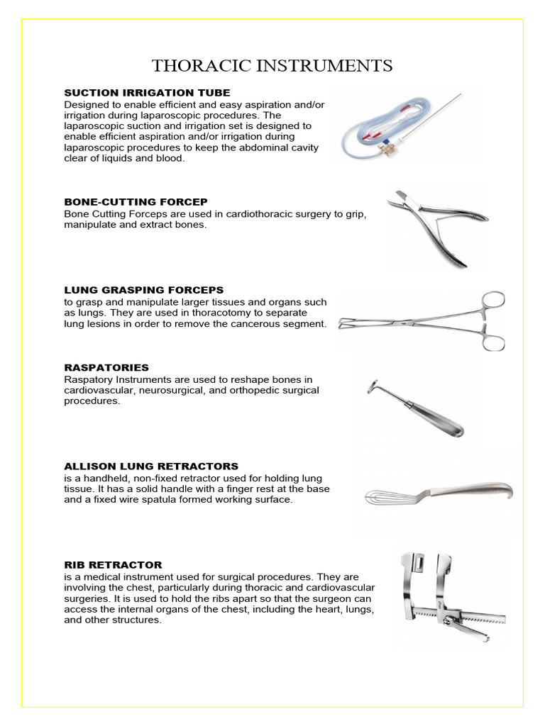 Thoracic Pulmo Instruments | PDF | Cardiothoracic Surgery | Surgery