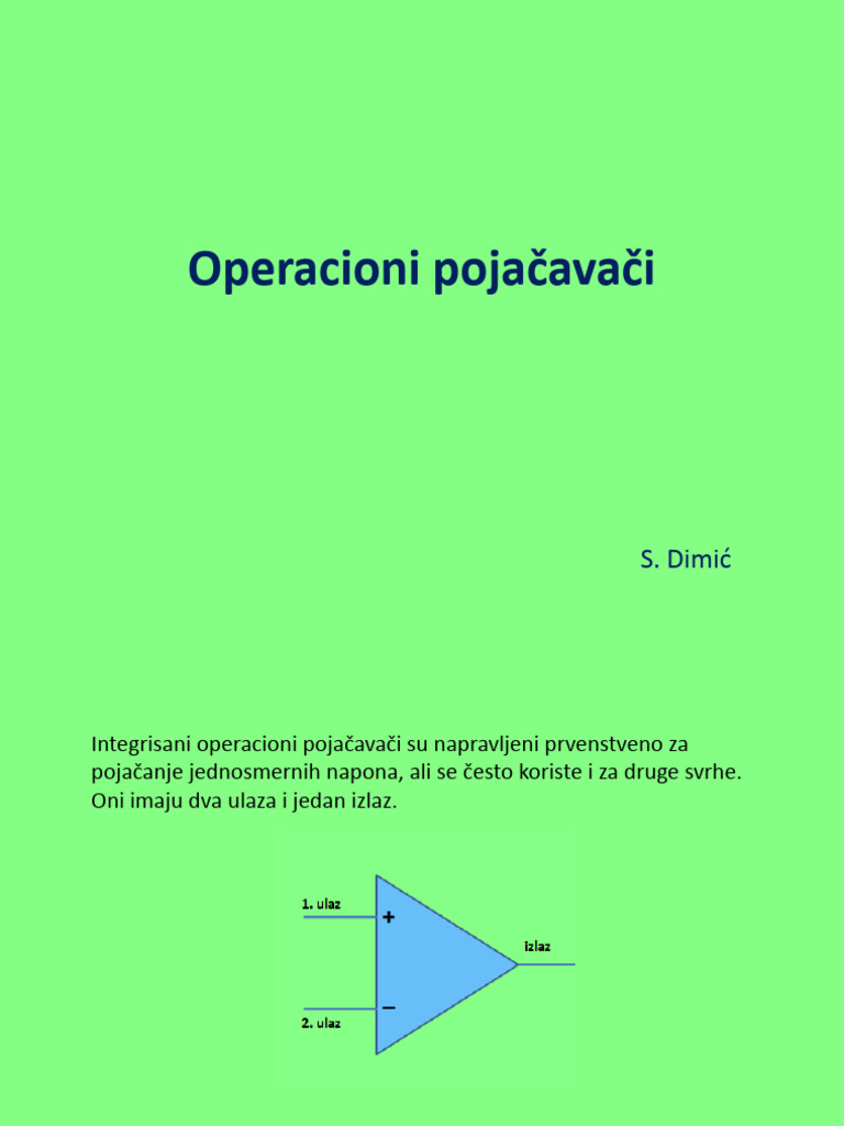 PP Operacioni Pojačavači | PDF