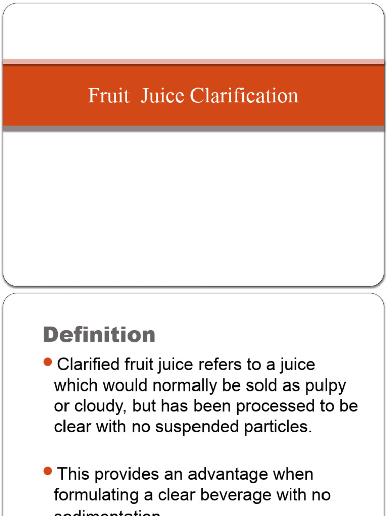 Fruit Juice Clarification | PDF | Filtration | Materials