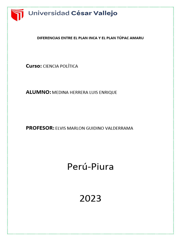 Diferencias Entre El Plan Inca y El Plan Túpac Amaru. | PDF | Perú ...