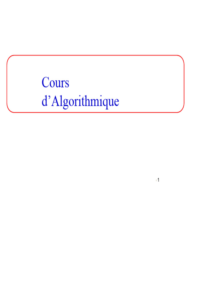 Cours Algorithmique | PDF | Structure de contrôle | Variable (informatique)