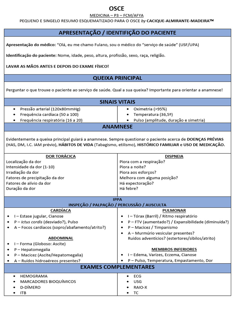 OSCE P3 by CACIQUE-ALMIRANTE-MADEIRA | PDF | Coração | Doença de ...