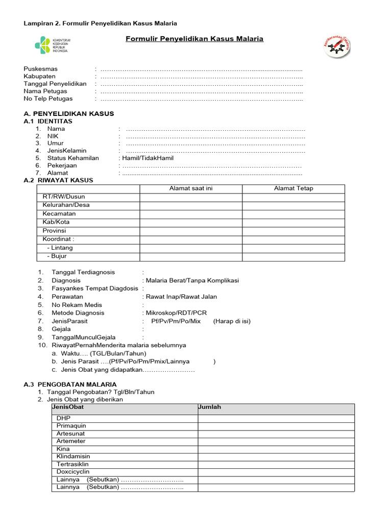 Form PE Malaria | PDF