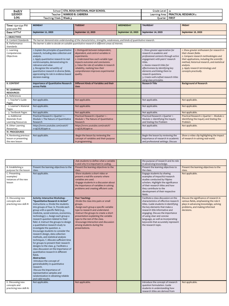 PR2 - DLL Week 3 | PDF | Learning | Methodology