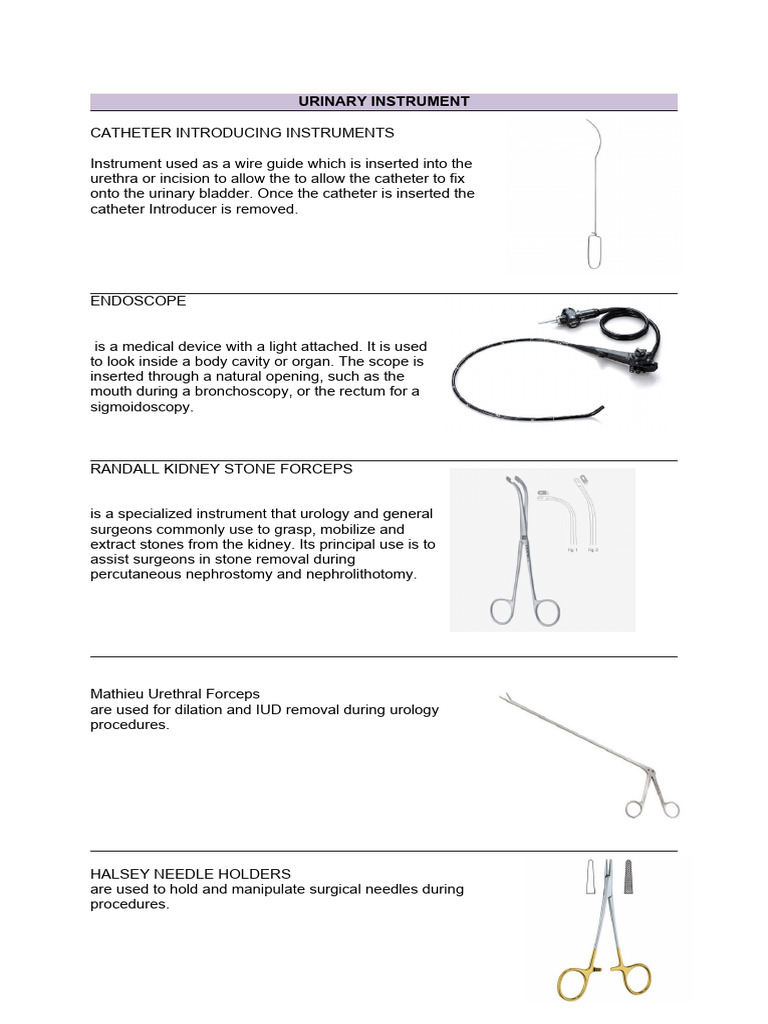 Urinary Instrument | PDF | Medical Procedures | Medicine