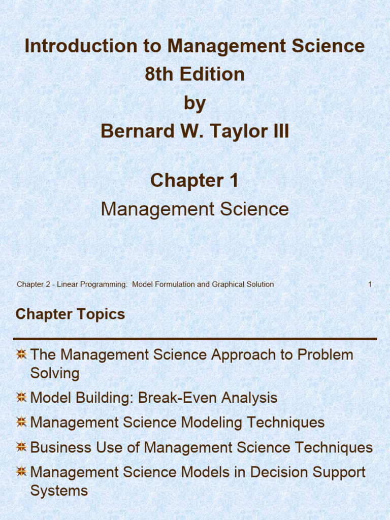 2 Introduction To Management Science | PDF | Linear Programming ...