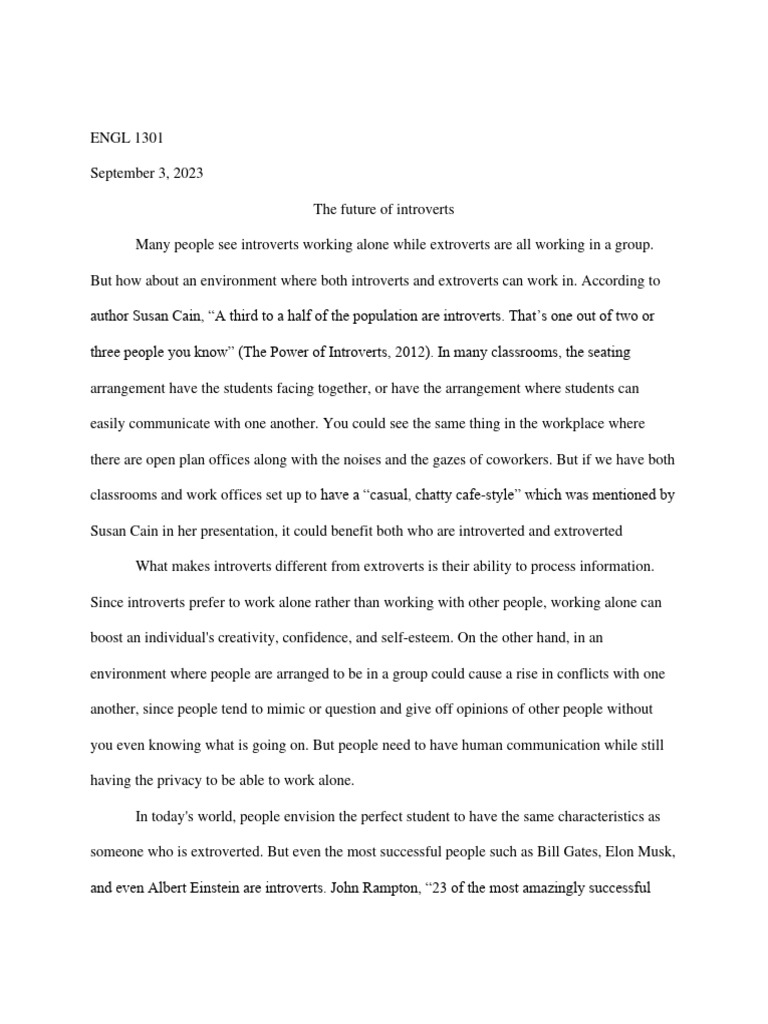 The Future of Introverts | PDF | Extraversion And Introversion | Human Communication