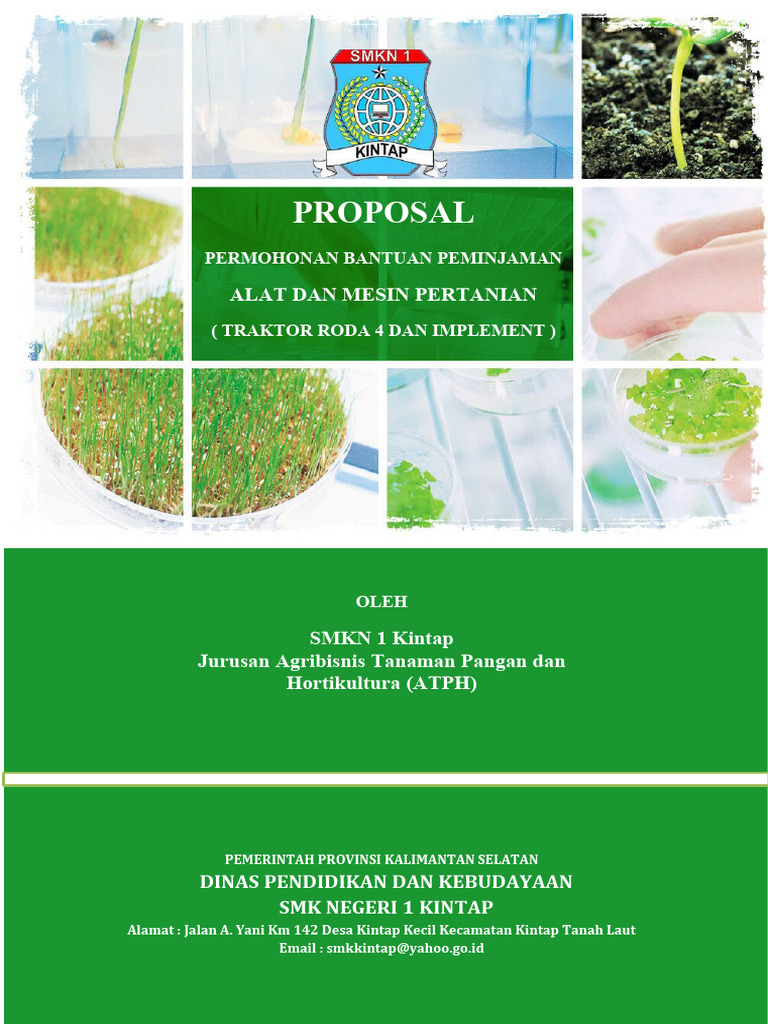 Proposal Bantuan Alat Pertanian SMK Kintap | PDF | Teknologi & Rekayasa