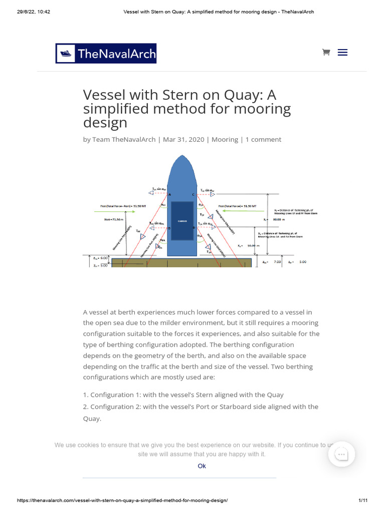 Vessel With Stern On Quay - A Simplified Method For Mooring Design ...