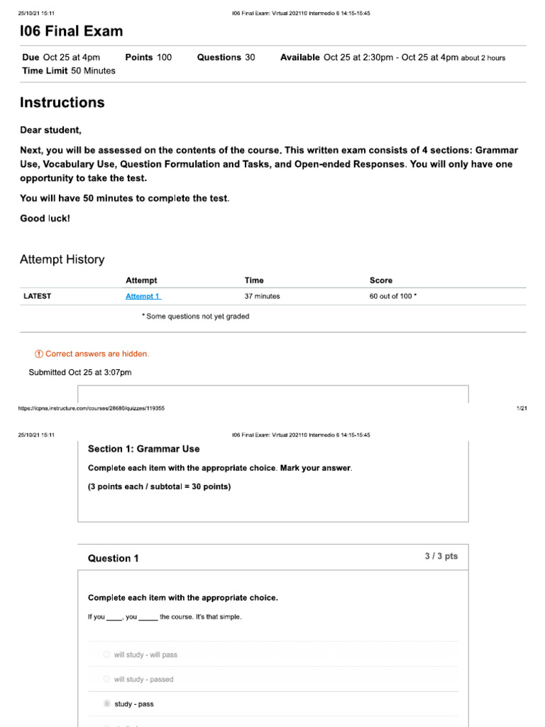 Final Exam I06 | PDF