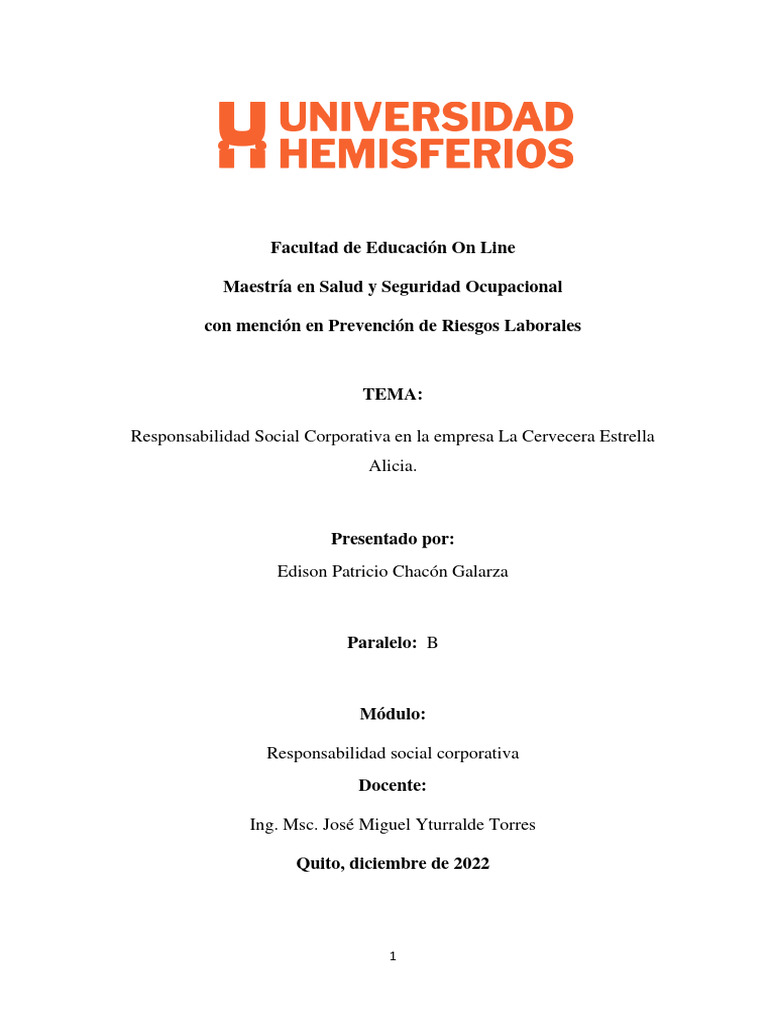 Caso Práctico RSC Epchg | PDF | Responsabilidad social corporativa | Business