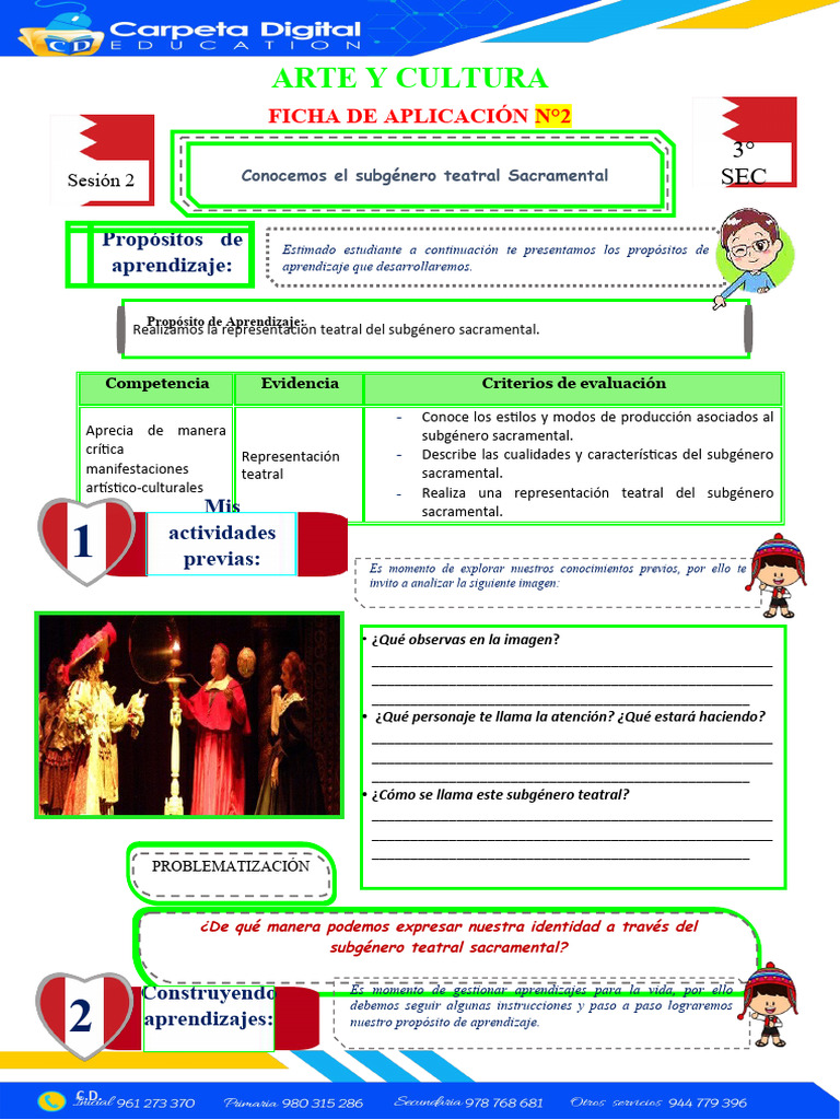 3° FICHA DE APLICACIÓN-SESIÓN2-SEM.2-EXP.4-ARTE Y CULTURA | PDF | Teatro | Aprendizaje