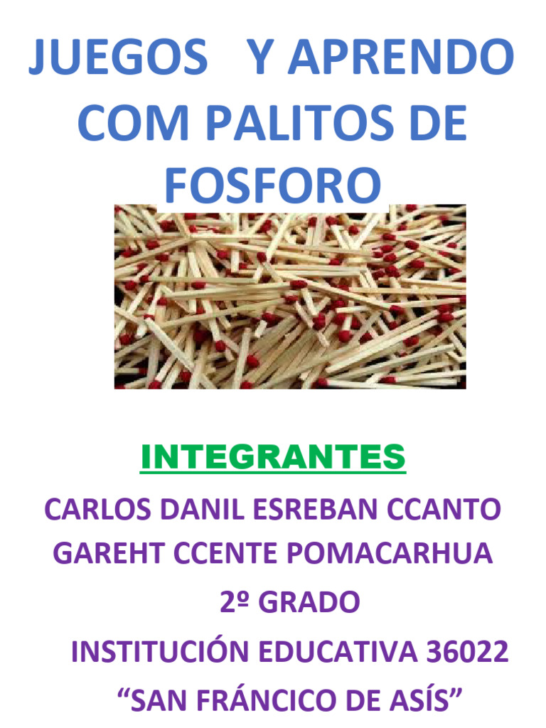 Juego y Aprendo Con Palillos | PDF | Creatividad | Aprendizaje Juego y Aprendo Con Palillos | PDF | Creatividad | Aprendizaje