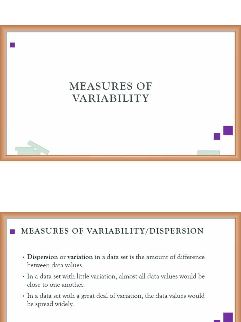 Measures Of Variability And Position Pdf Variance Level Of