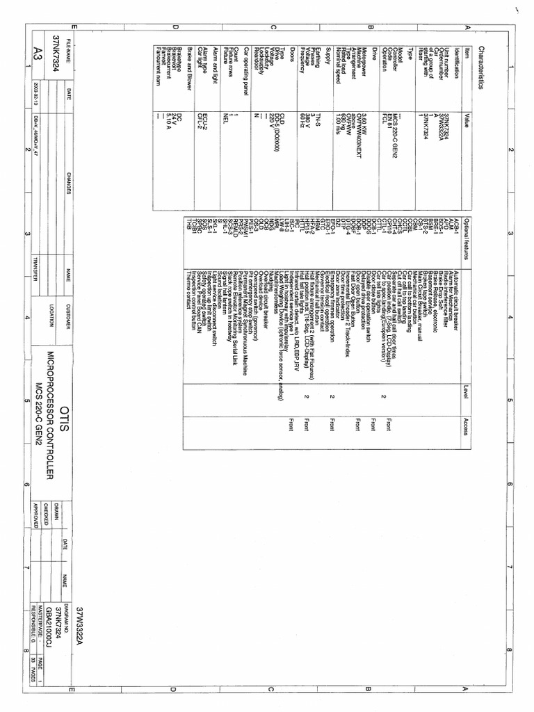 Otis GeN2 mcs220-c Diagramas | PDF