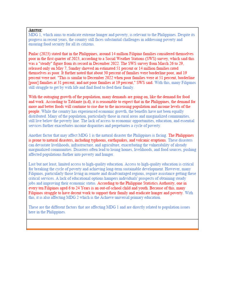 Answer Template For Online Class Outputs GECOS SONHABS | PDF | Poverty ...