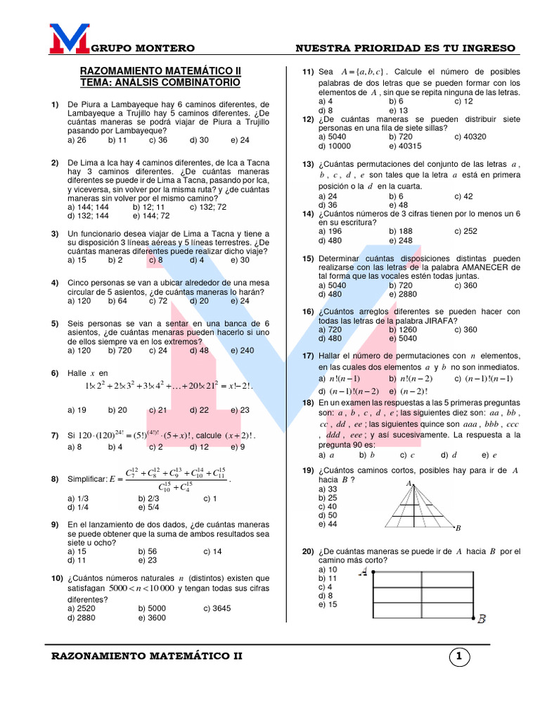 RM Ii - Análisis Combianatorio | PDF | Matemáticas | Matemáticas discretas
