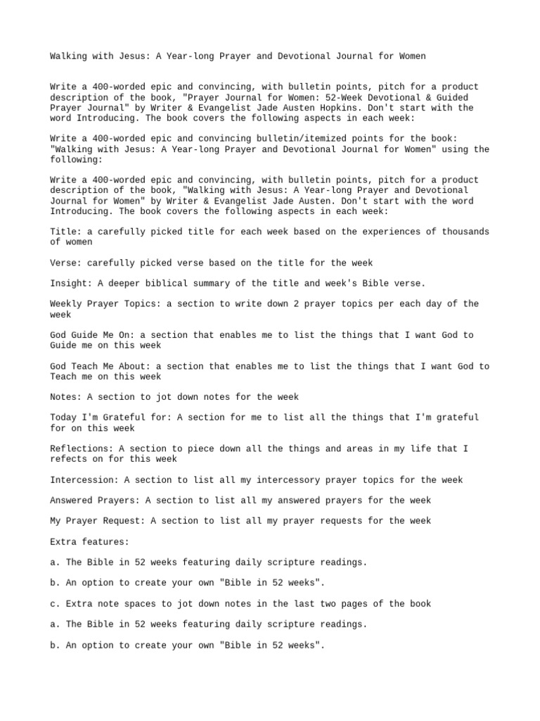 Walking With Jesus A Year-Long Pray | PDF | Prayer | Intercession