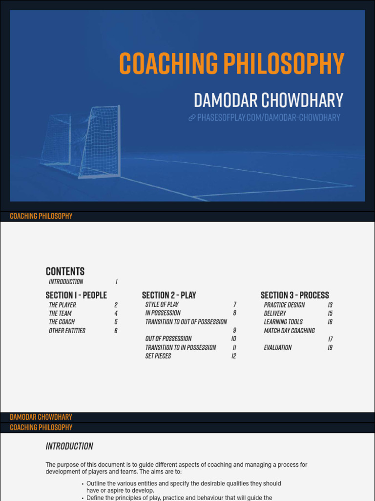 Coaching Philosophy for Player Development | PDF | Evaluation | Learning