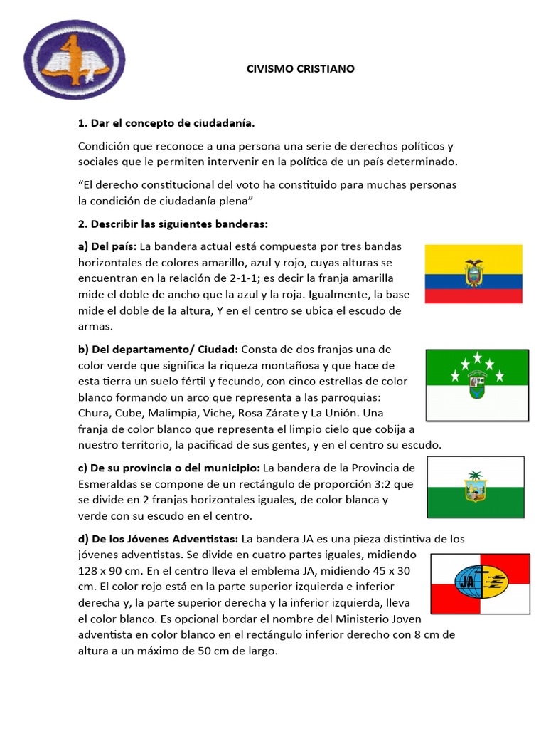 Especialidad de Civismo Cristiano | PDF | Ecuador | Color