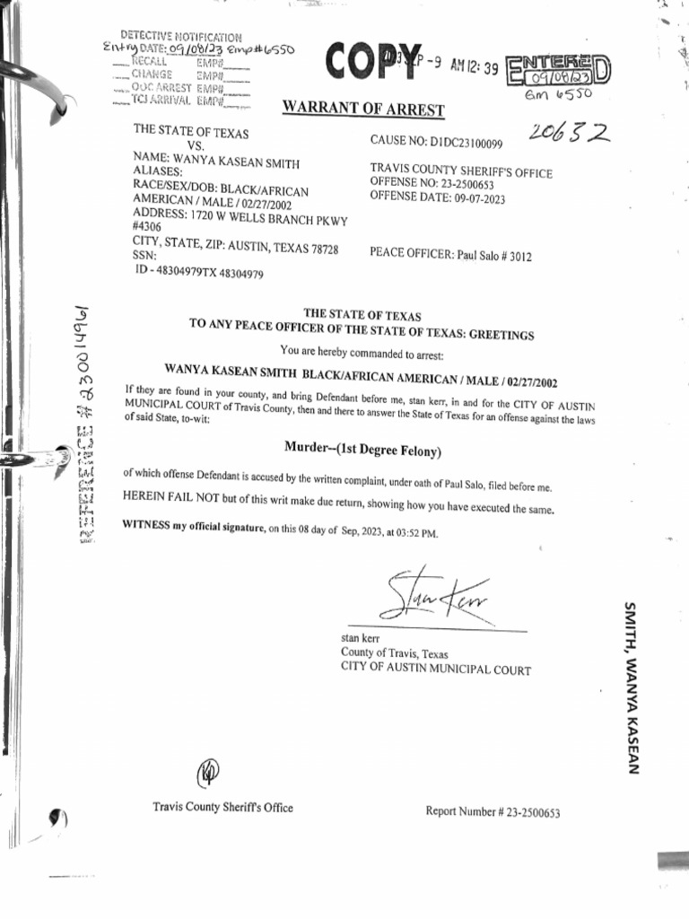 Wanya Kassebaum Smith Arrest Affidavit | PDF