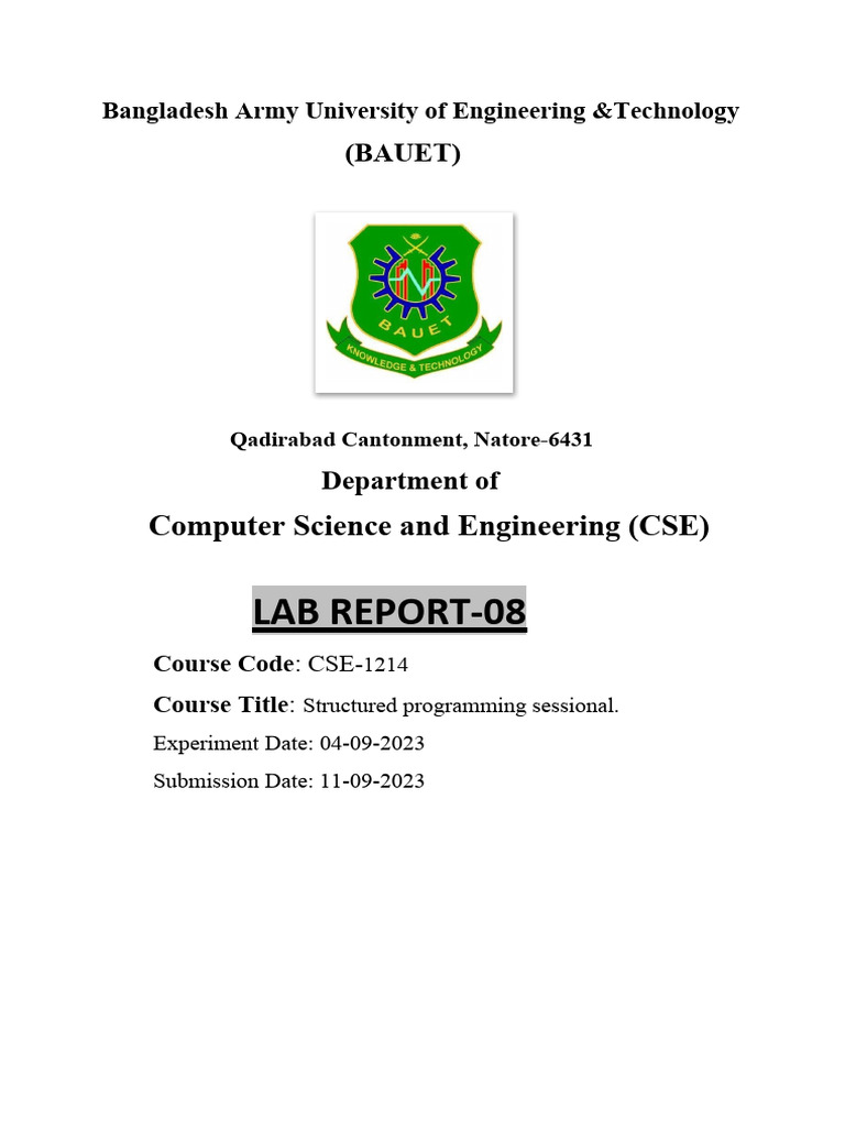Cse Cover Page | PDF