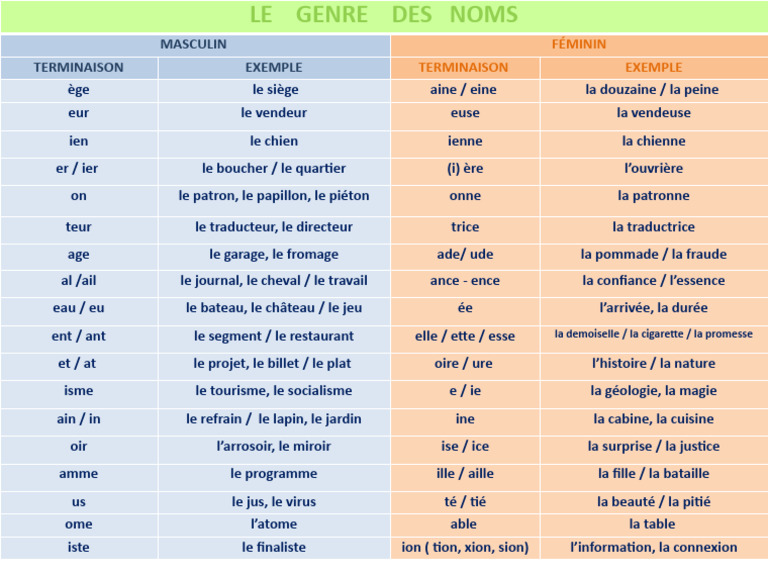 Le Genre Des Noms | PDF