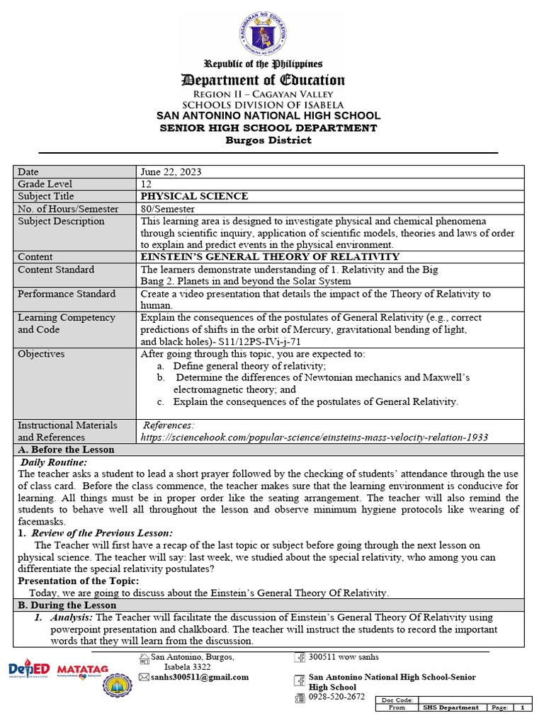 Dlp-Phy Sci | PDF | General Relativity | Special Relativity