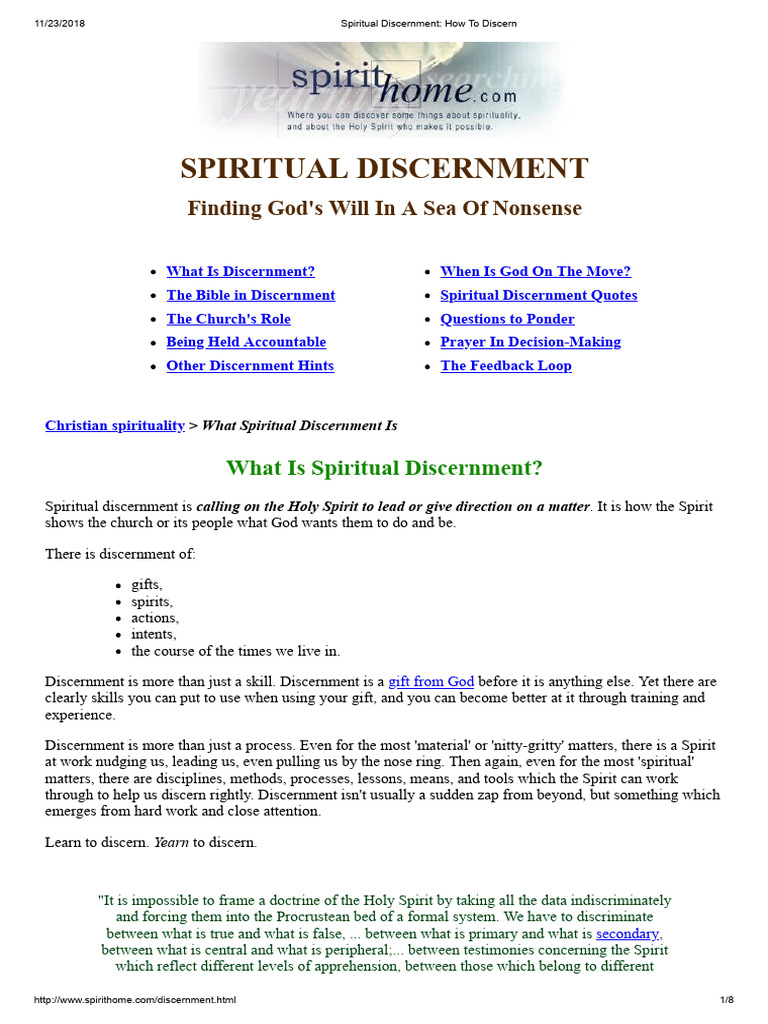 Spiritual Discernment How To Discern | PDF | Bible | Jesus