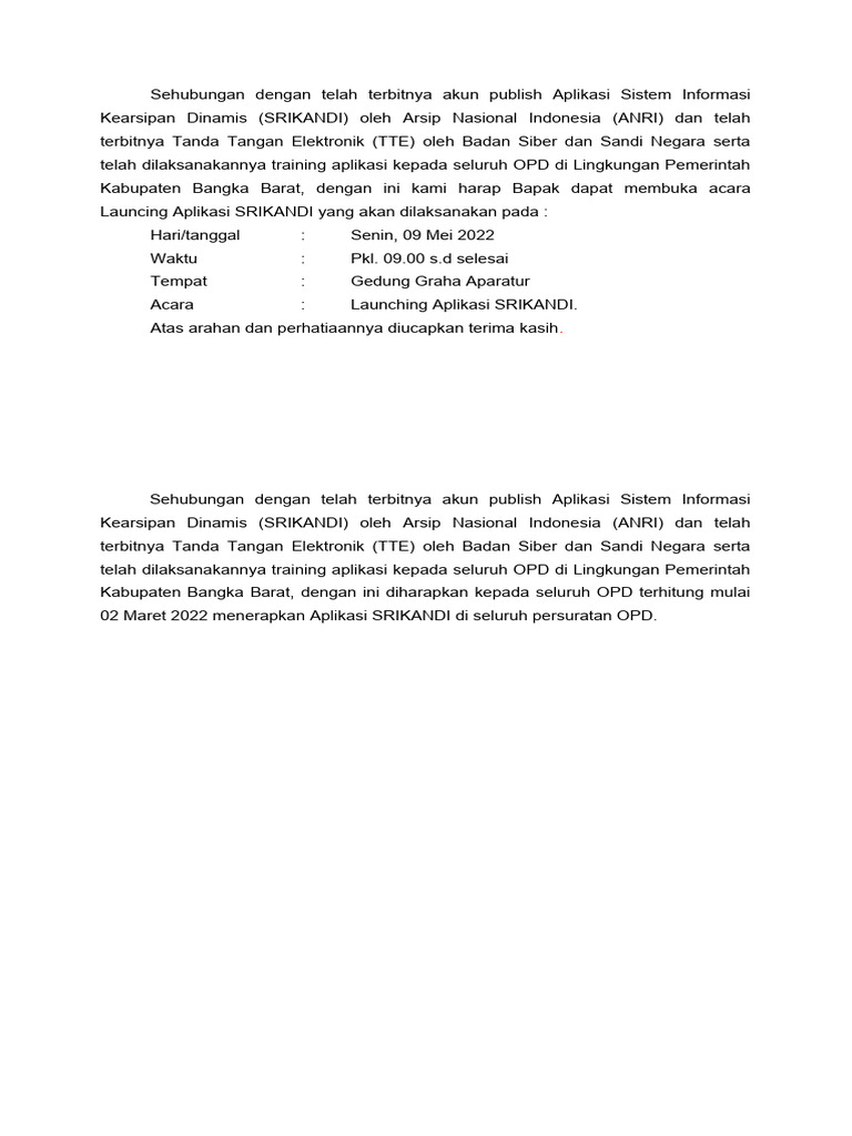 Contoh Isi Naskah Dinas | PDF