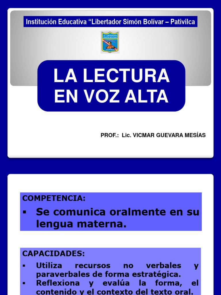 A1 Diapositiva - Lectura en Voz Alta | PDF | Lingüística | Comunicación ...