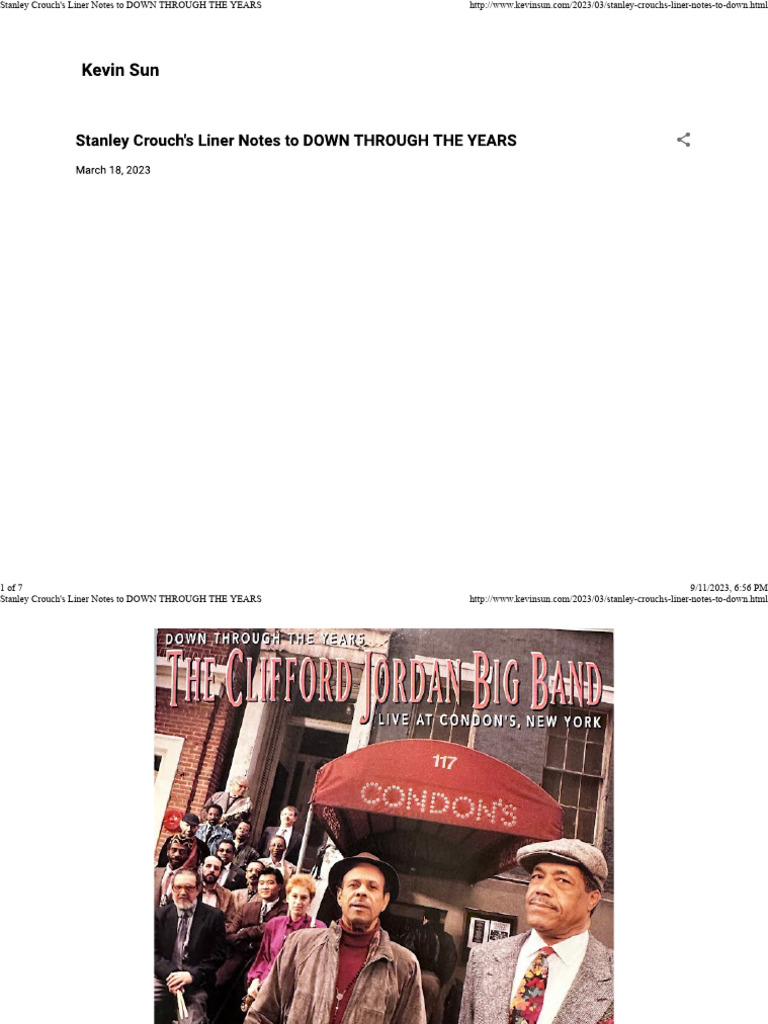 Liner Notes | PDF | Jazz | Blues