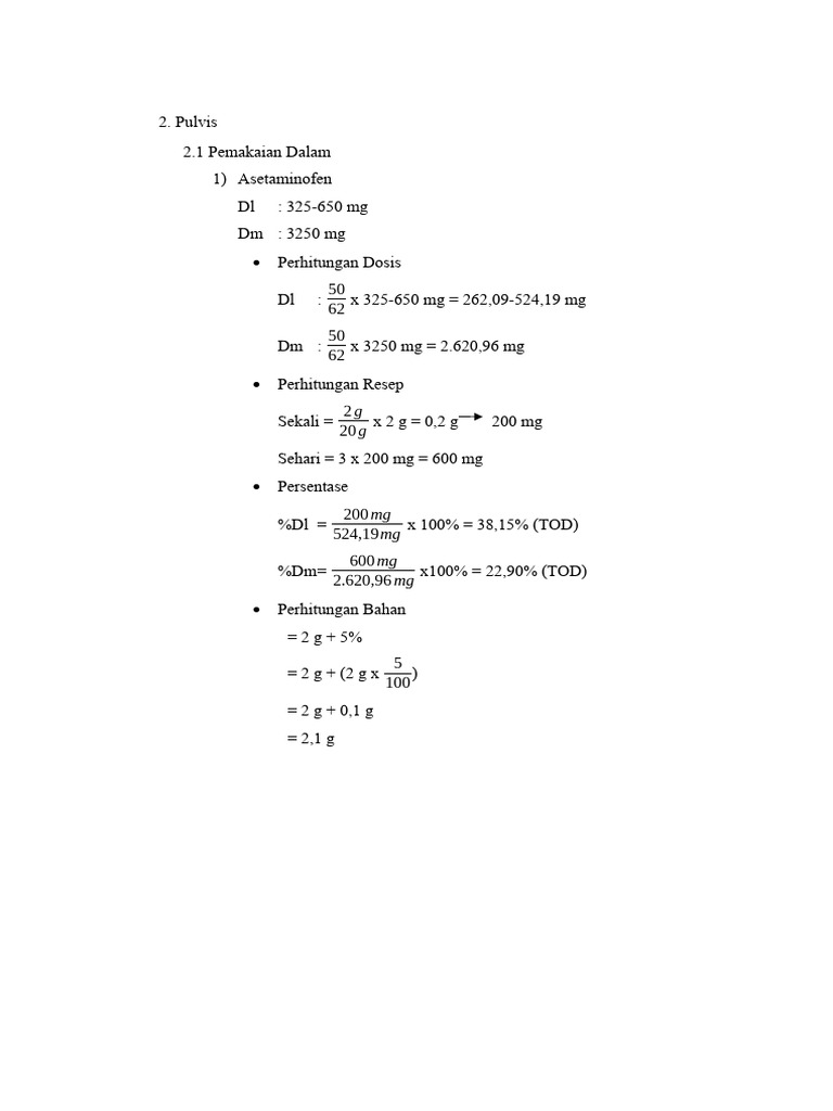 Pulvis (Perhitungan) | PDF