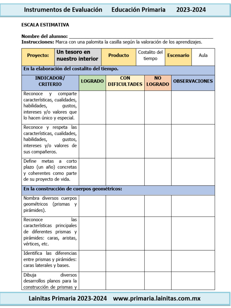 5to Grado Septiembre - Instrumentos de Evaluación (2023-2024) | PDF | Evaluación | Educación ...
