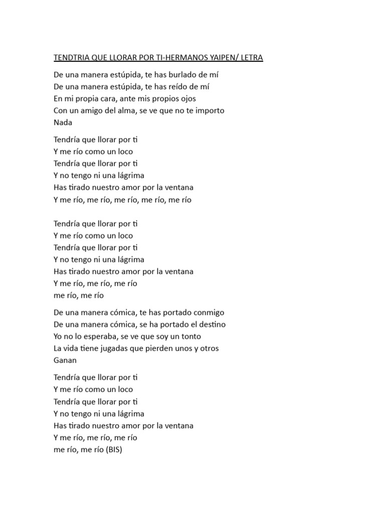 Tendtria Que Llorar Por Ti | PDF