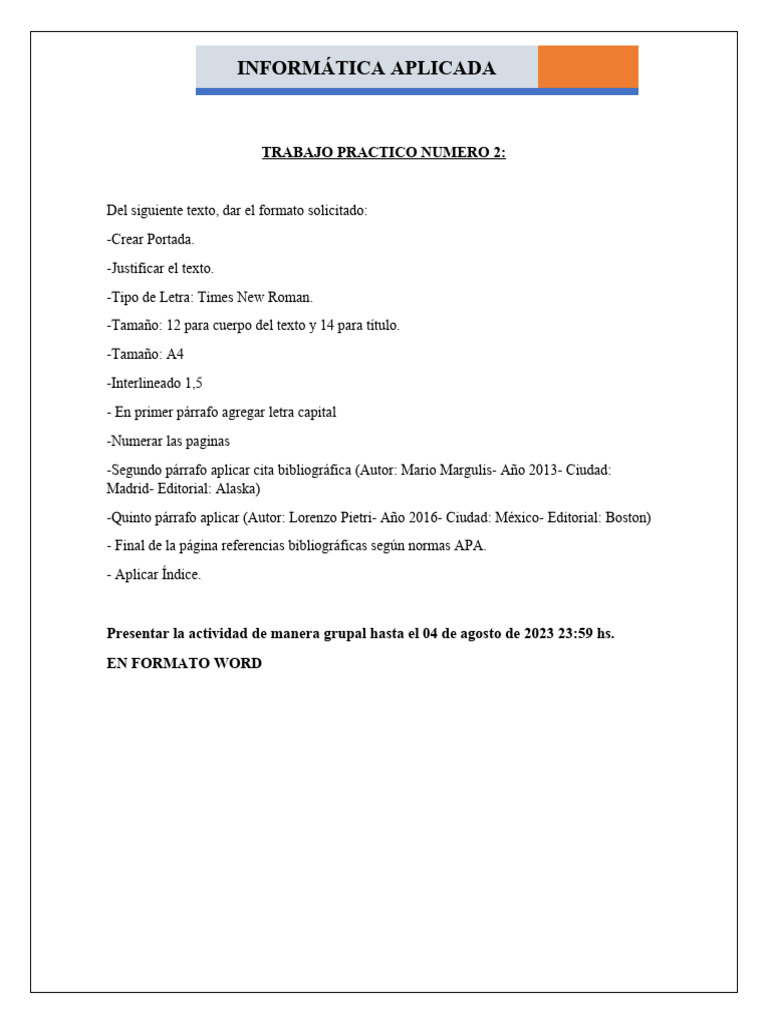 TP N 2 Word | PDF | Citación | Comunicación escrita