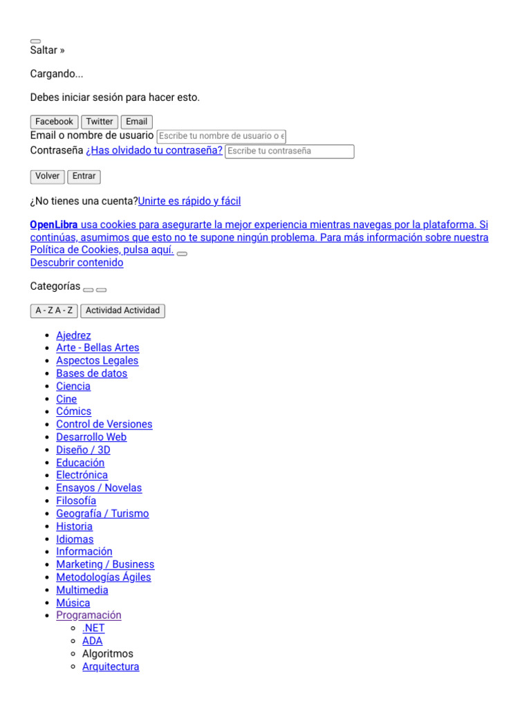 OpenLibra - Libros en La Categoría - Algoritmos | PDF | Contraseña | Cookie HTTP