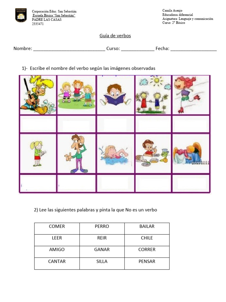 Guía de Verbos para 2° Básico | PDF