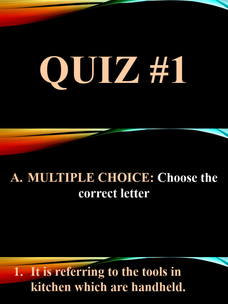 (Tve 7) Quiz #1 | PDF | Roasting | Cuisine