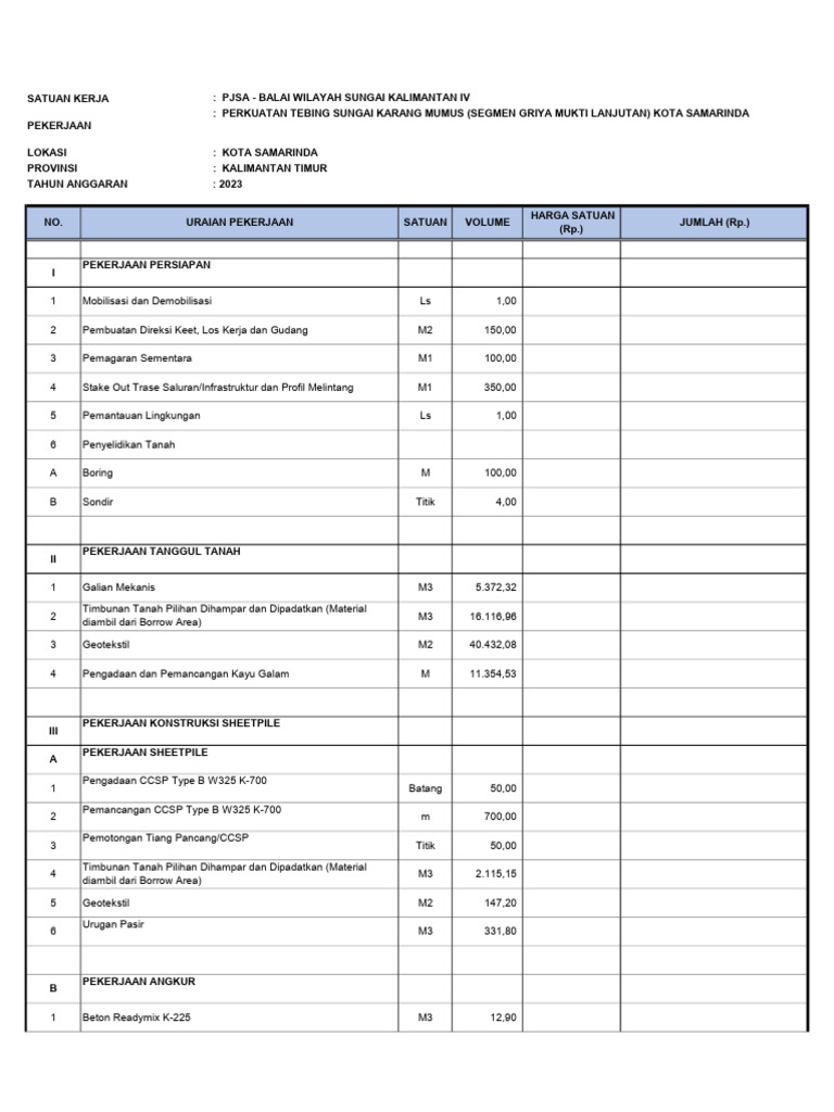 Boq Fisik SKM Griya Mukti | PDF