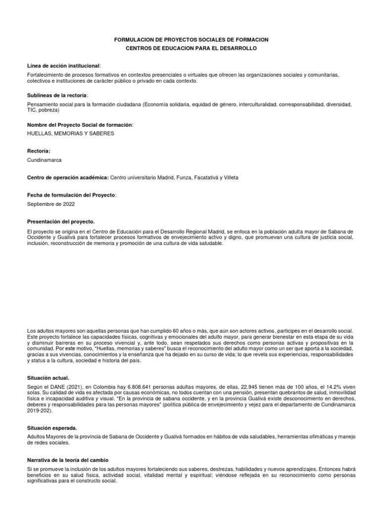 PSF-2023 Huellas, Memorias y Saberes | PDF | Adultos | Vejez
