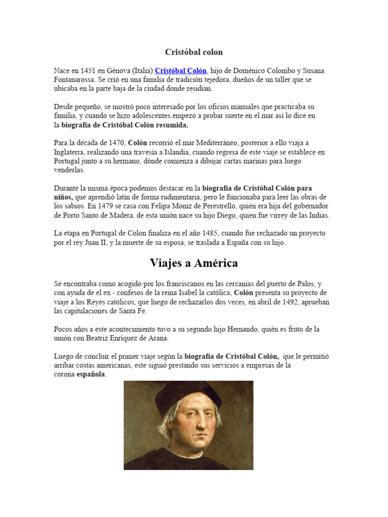 Cristóbal Colon | PDF | Cristobal colon | Imperio español