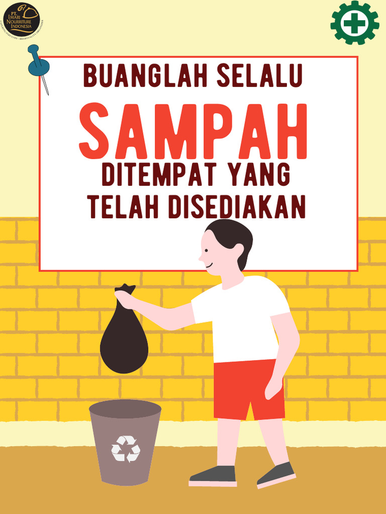 Illustrasi Kreatif Himbauan Membuang Sampah Poster | PDF