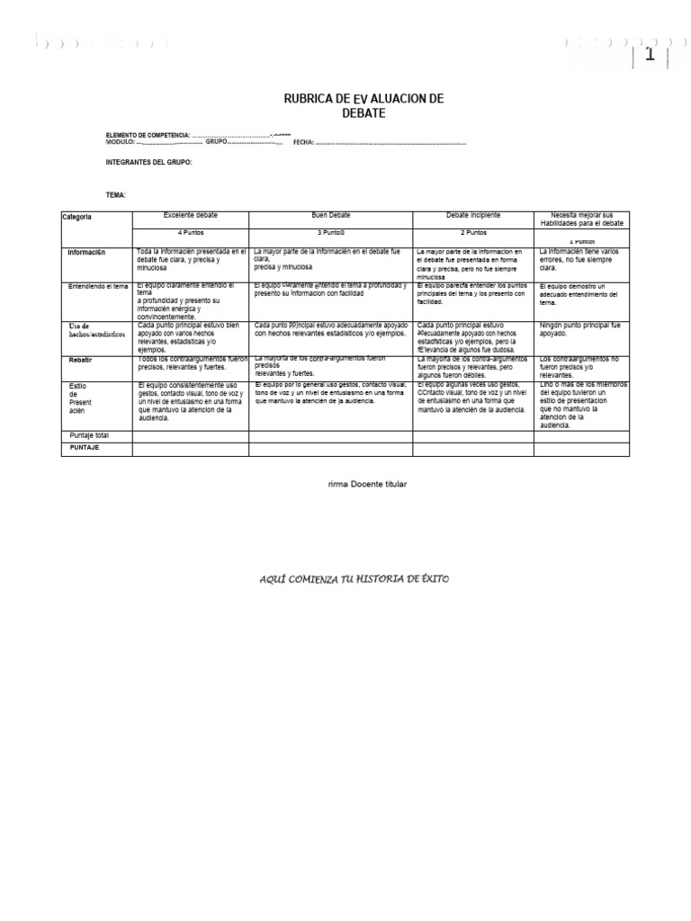 Rubricas de Evaluación en WORD | PDF | Evaluación | Cognición
