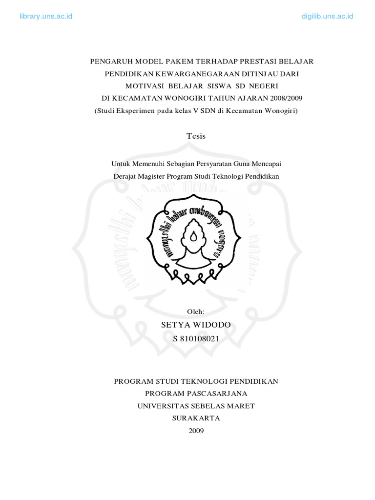 Tesis: Library - Uns.ac - Id Digilib - Uns.ac - Id | PDF