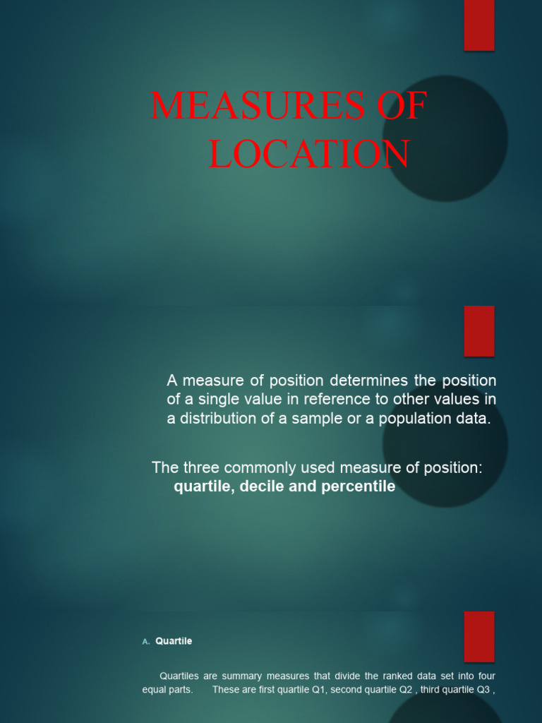 Lesson 4 Measures Of Location Power Point Pdf Percentile Mathematics