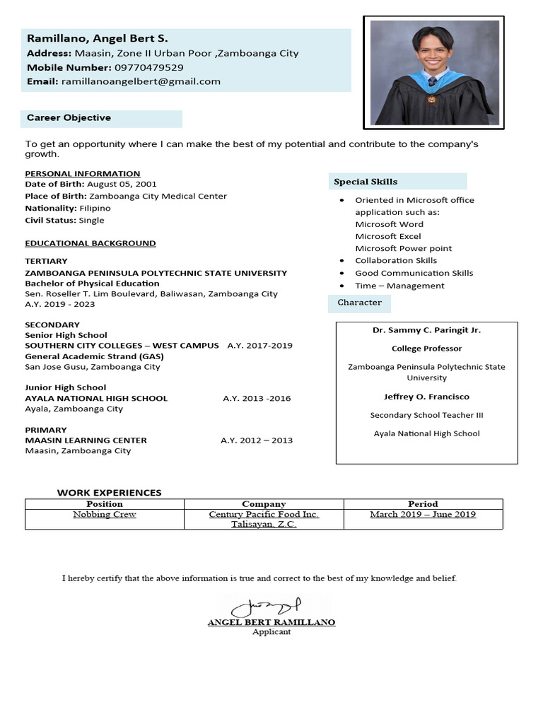 Angel Bert Ramillano Resume | PDF